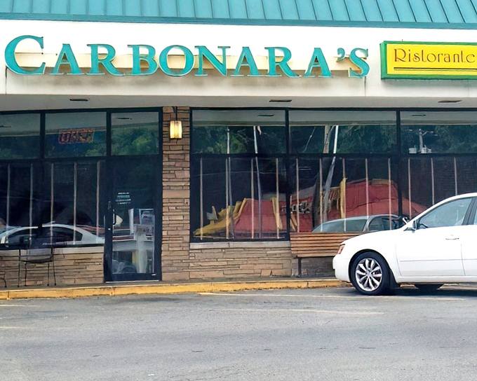 The teal sign of Carbonara's glows like a beacon of hope for the hungry traveler. This unassuming strip mall treasure has been Pittsburgh's worst-kept culinary secret for good reason.