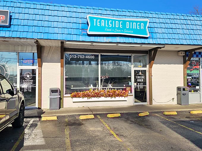 The iconic turquoise roof of Tealside Diner stands out like a beacon for breakfast lovers cruising through Batavia. Food + Love + Service indeed!