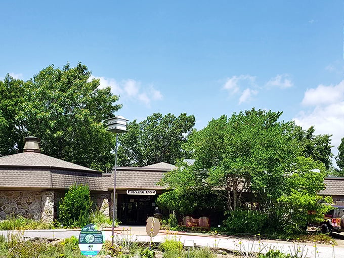 Nestled among Ozark greenery, The Skillet looks like it was grown rather than built – Mother Nature's own dining room.