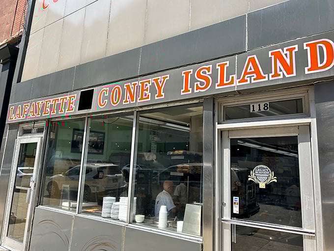 American Coney Island's storefront beckons like a siren song of chili-covered temptation and century-old tradition.