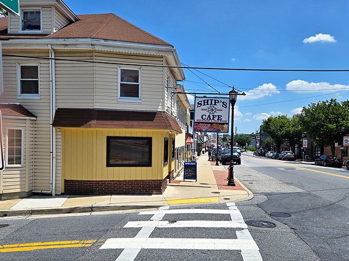 The unassuming exterior of Ship's Café in Catonsville hides culinary treasures within. Like finding a pearl in an oyster, the real magic happens inside.