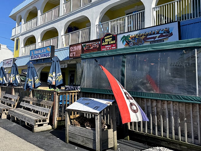 The unassuming storefront of Woody's might not scream "culinary destination," but locals know this weathered facade hides Delaware's seafood paradise.