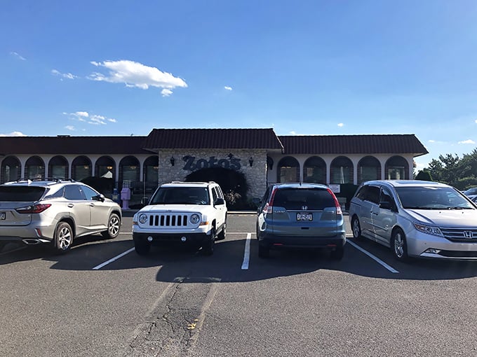 Zoto’s Diner, with its sturdy stone walls and burgundy roof, proves comfort food is always worth the stop.