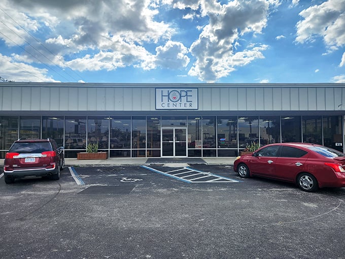 The unassuming exterior of Central Florida Hope Center hides a treasure trove within. Like finding a secret portal to bargain heaven.