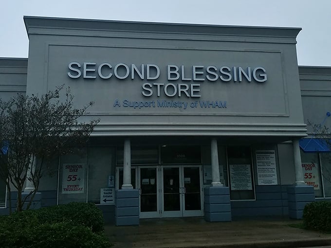 The "Second Blessing Store" sign reveals WHAM's dual identity – a treasure trove for shoppers and a blessing for the community it serves.