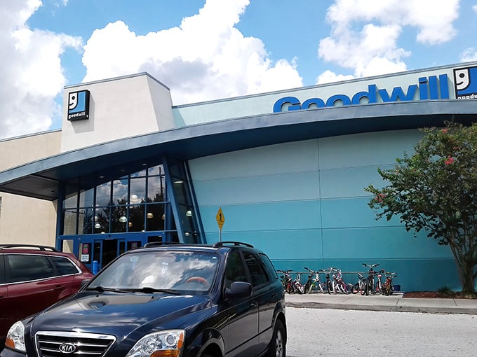 Not all treasure chests are buried underground—this one's hiding behind those bright blue doors, waiting for savvy shoppers to discover its bounty.