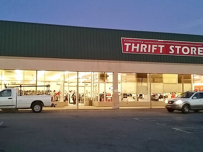 When evening light hits just right, even a thrift store glows like Vegas without the gambling debts.