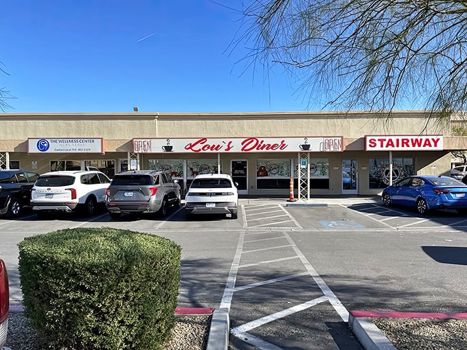 Strip mall chic never looked so inviting – that "OPEN" sign might as well say "Your New Favorite Place."