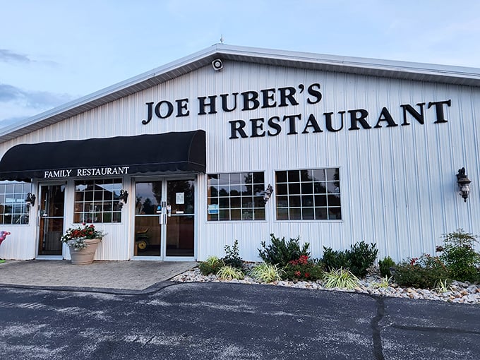 Like a beacon for hungry travelers, Joe Huber's welcoming entrance has been the first step to food happiness for generations of Hoosiers.