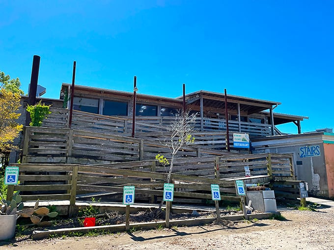 The weathered wooden exterior isn't trying to impress anyone—it's too busy housing some of the best seafood in South Carolina. Authenticity you can see.