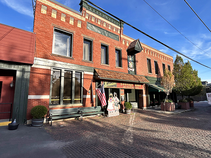 The historic brick façade of Schmidthaus Restaurant stands proudly on Columbus Grove's main street, a time capsule of German-American heritage waiting to be discovered.