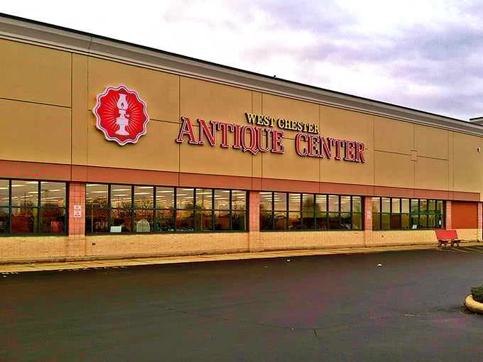 The unassuming exterior of West Chester Antique Center might fool you—like finding out your quiet neighbor was once in a rock band.