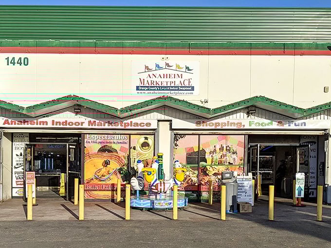 The unassuming exterior of Anaheim Marketplace hides a wonderland of bargains inside, like finding the wardrobe to Narnia but with better snacks.