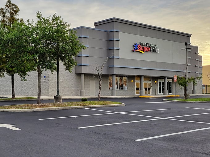 The unassuming exterior of SuperThrift belies the treasure trove within—like finding a portal to bargain heaven disguised as a regular building.