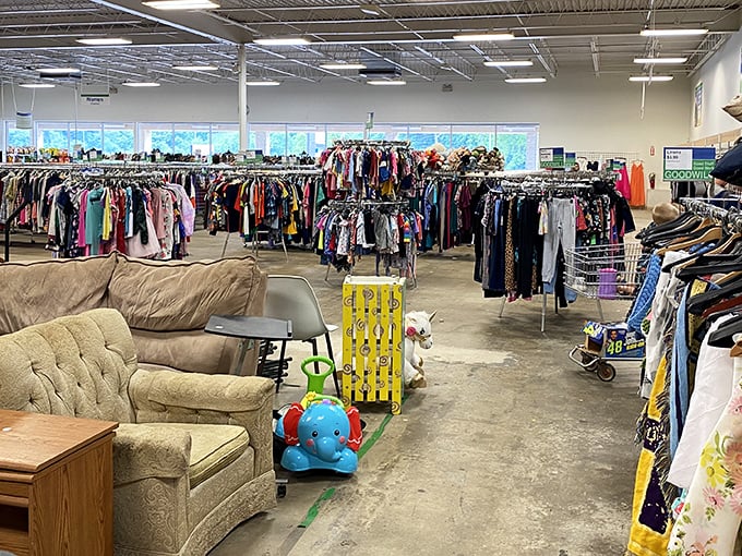 Inside this unassuming exterior lies a treasure trove that would make Indiana Jones swap his fedora for a shopping cart.