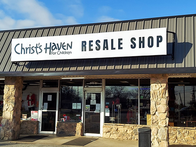 The unassuming exterior of Christ's Haven Resale Shop hides a treasure trove within. Like a Texas-sized Narnia wardrobe, this storefront leads to adventure.