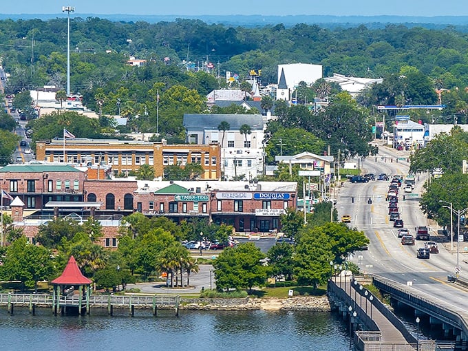 Palatka's downtown skyline offers that perfect blend of small-town charm and riverside serenity. The St. Johns River frames this hidden Florida gem beautifully.