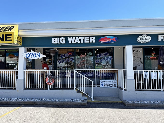The unassuming storefront of Big Water Fish Market proves once again that Florida's best seafood treasures often hide in plain sight.