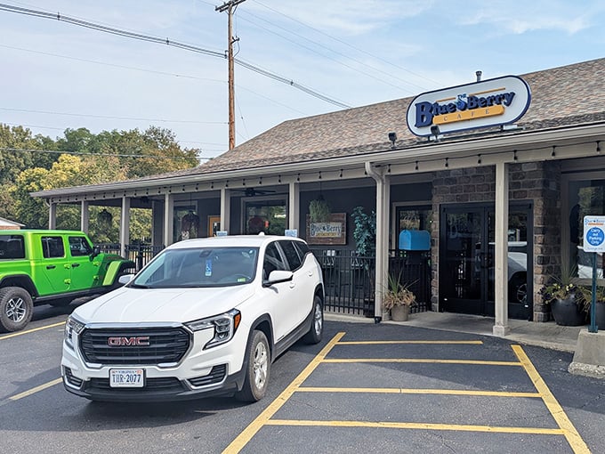 The unassuming exterior of The Blue Berry Café in Bellbrook hides culinary treasures that have locals setting their alarms for dawn and out-of-towners plotting weekend pilgrimages.