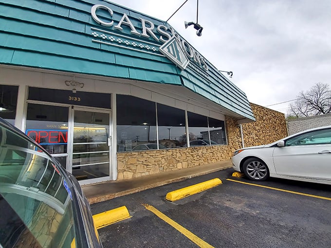 Step through these doors and you're no longer in cowboy country but a slice of New York transplanted to Texas, complete with that unmistakable "OPEN" sign beckoning hungry travelers.
