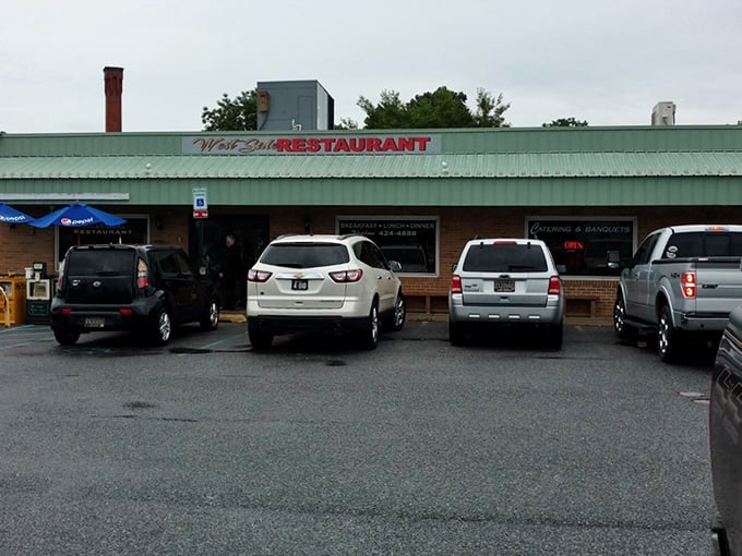 The packed parking lot at Westside Restaurant tells you everything – locals know where the good stuff is hiding in Milford.