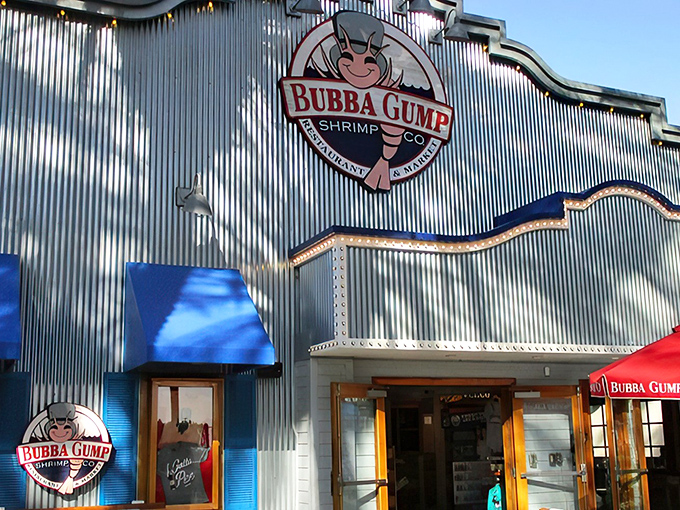 The corrugated metal exterior gleams in the California sun, promising seafood treasures within. Like finding a pearl in an oyster, this Anaheim gem awaits.