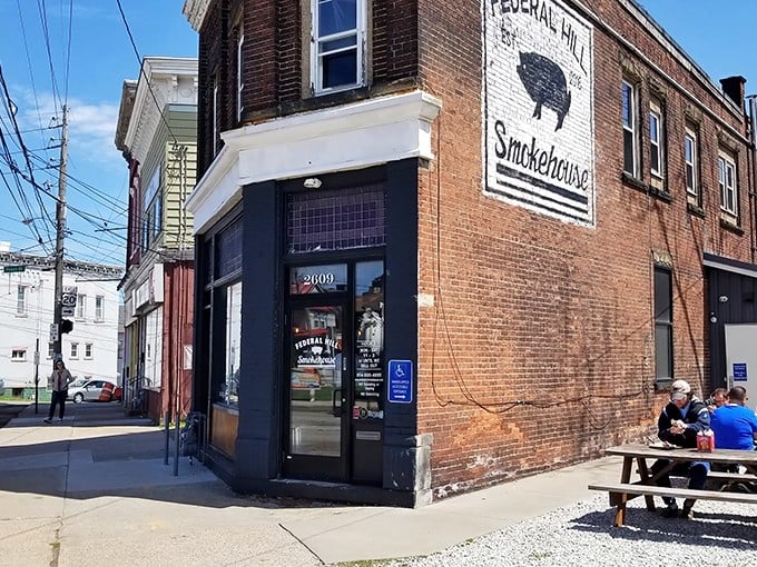 Corner brick buildings with character are like treasure chests – unassuming on the outside, but filled with smoky gold within.