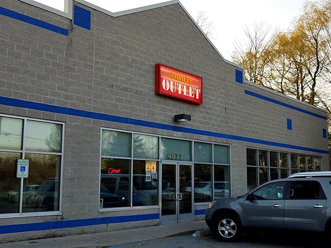 The unassuming exterior hides a bargain hunter's paradise. Like finding a secret speakeasy, but instead of cocktails, you'll discover discounts that make your wallet sing.