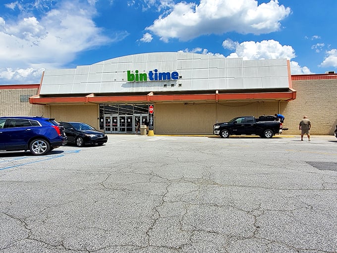 The unassuming exterior of Bintime belies the treasure trove within. Like a bargain hunter's Narnia, this Mauldin storefront is the gateway to discount paradise.