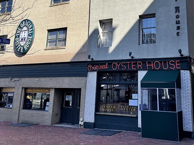 The iconic neon sign of Pittsburgh's Original Oyster House glows like a beacon for hungry souls. Market Square's culinary landmark has been calling seafood lovers home since long before Instagram existed.