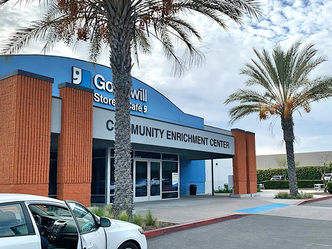 The blue-fronted Goodwill Community Enrichment Center stands like a retail oasis in the LA sun, promising treasures for those brave enough to hunt.