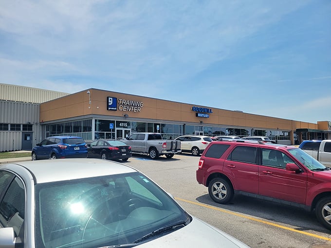 A bustling parking lot hints at the treasures within—Nebraska's savvy shoppers know where to find deals worth the drive.