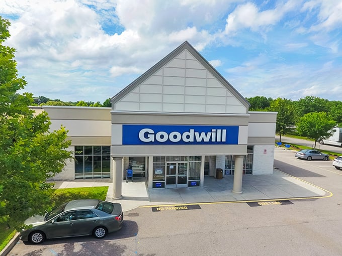 The unassuming exterior of Goodwill Chesapeake hides a treasure trove within, like finding a speakeasy behind a bookshelf—except the only password required is curiosity.