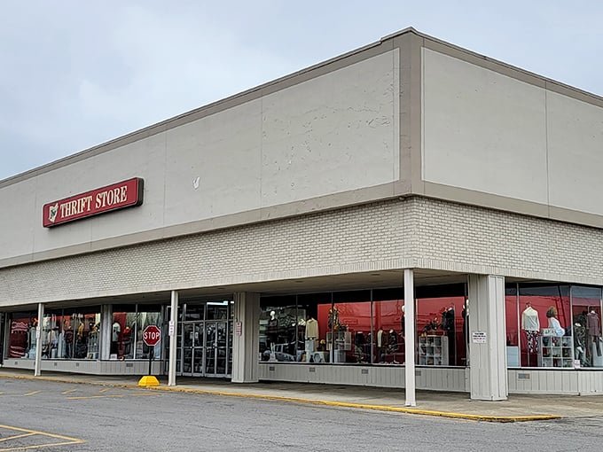 The unassuming exterior of Ohio Thrift Store in Columbus hides a treasure trove within. Like finding a $20 bill in last year's winter coat—but better!