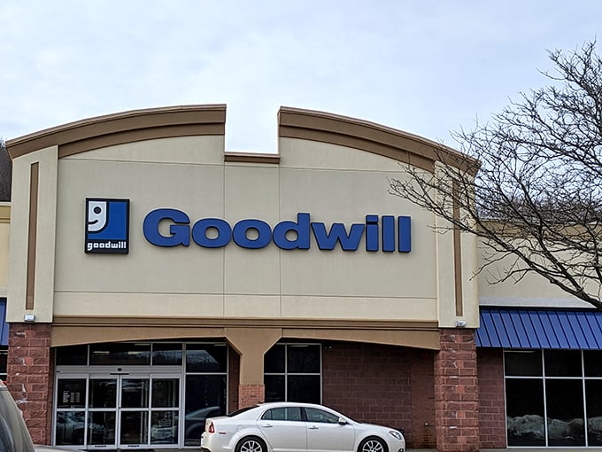That iconic blue sign isn't just branding—it's a beacon of hope for your overwhelmed wallet and cramped closet.