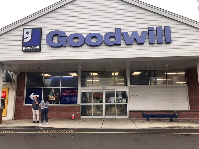The donation drop-off area, where one person's "I'll never wear this again" becomes another's "Where did you find that amazing jacket?"