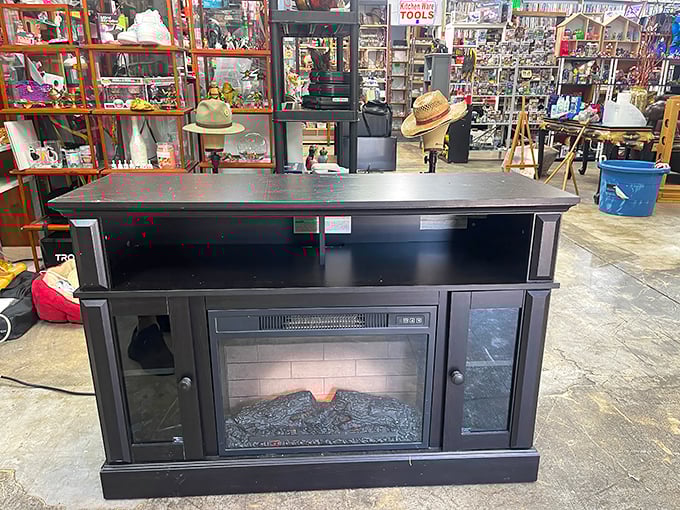 This electric fireplace entertainment center isn't just furniture—it's a conversation starter waiting to transform someone's living room for a fraction of retail price.