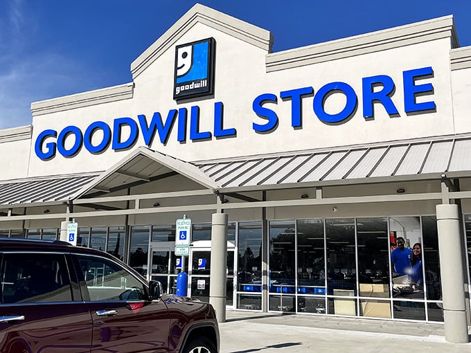 That iconic smiling "g" logo promises more than just bargains—it's the gateway to an afternoon of retail archaeology and unexpected finds.