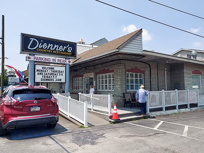 That classic country restaurant exterior practically whispers "amazing food inside" – and boy, does it deliver on that promise.