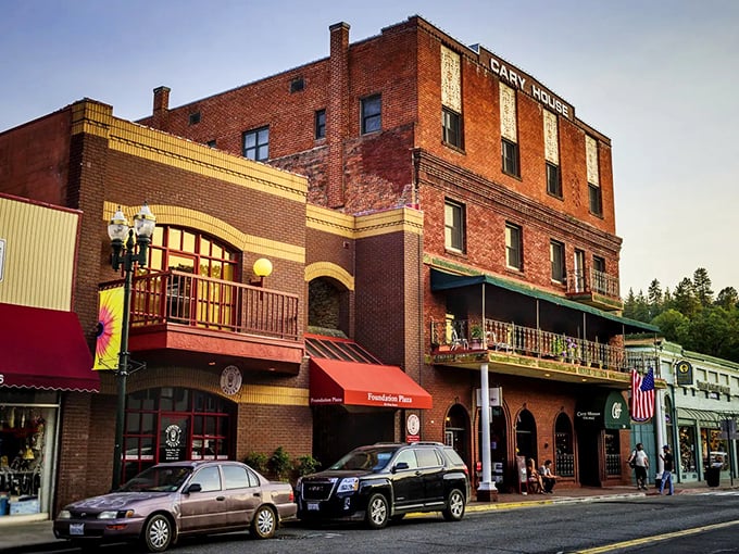Main Street Placerville radiates old-fashioned charm—brick façades glowing in the Sierra light, vintage signs telling stories of the Gold Rush era, and a welcoming small-town rhythm that feels frozen in time.