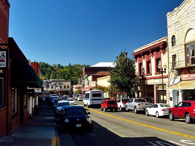 Main Street Placerville captures that perfect small-town America vibe – historic buildings bathed in Sierra sunshine with mountains peeking through like nosy neighbors.