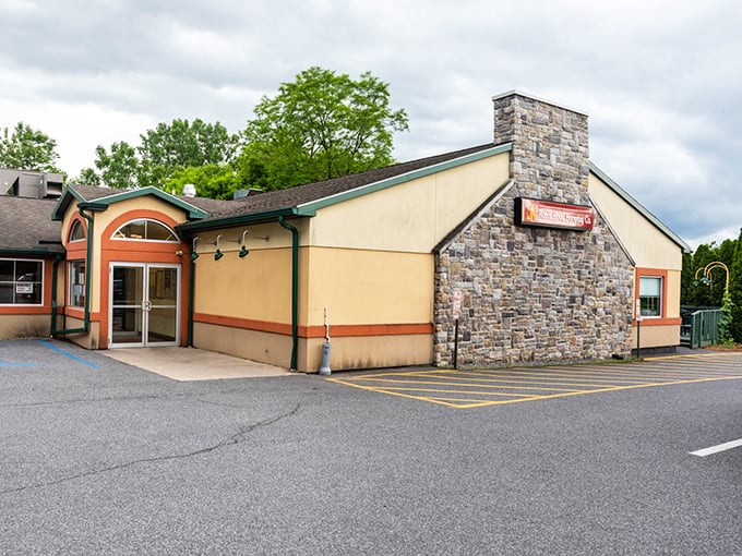 Where Sherwood Forest meets small-town Pennsylvania charm—Robin Hood's welcoming entrance invites weary travelers to trade highway miles for hoppy smiles.