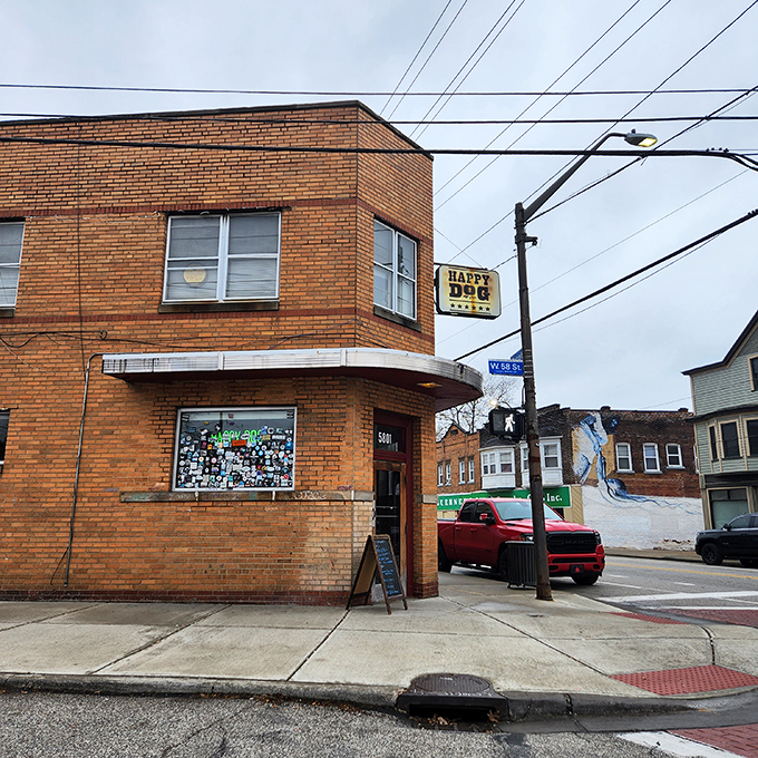 The unassuming brick corner that houses Cleveland's hot dog revolution. Like finding a treasure map in your grandma's attic—unremarkable until you discover what's inside.