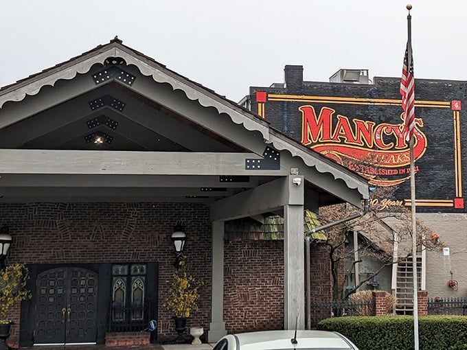 Mancy’s bold red sign rises above its timeless brick home, a landmark in Toledo where classic steaks and unforgettable meals have been served for generations.