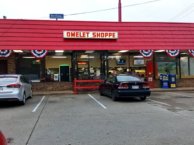 That iconic red roof isn't just eye-catching—it's a beacon of breakfast hope for hungry Parkersburg locals who know where real morning magic happens.