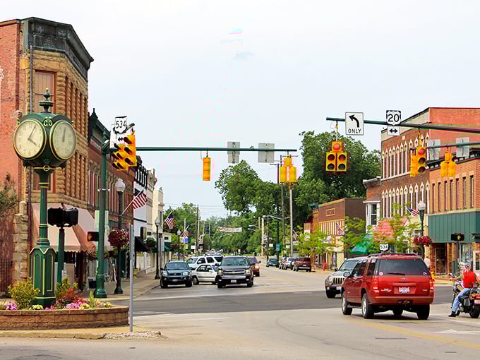 Downtown Geneva greets you with that perfect small-town charm – historic brick buildings, a stately clock, and traffic lights that might change three times before anyone shows up.