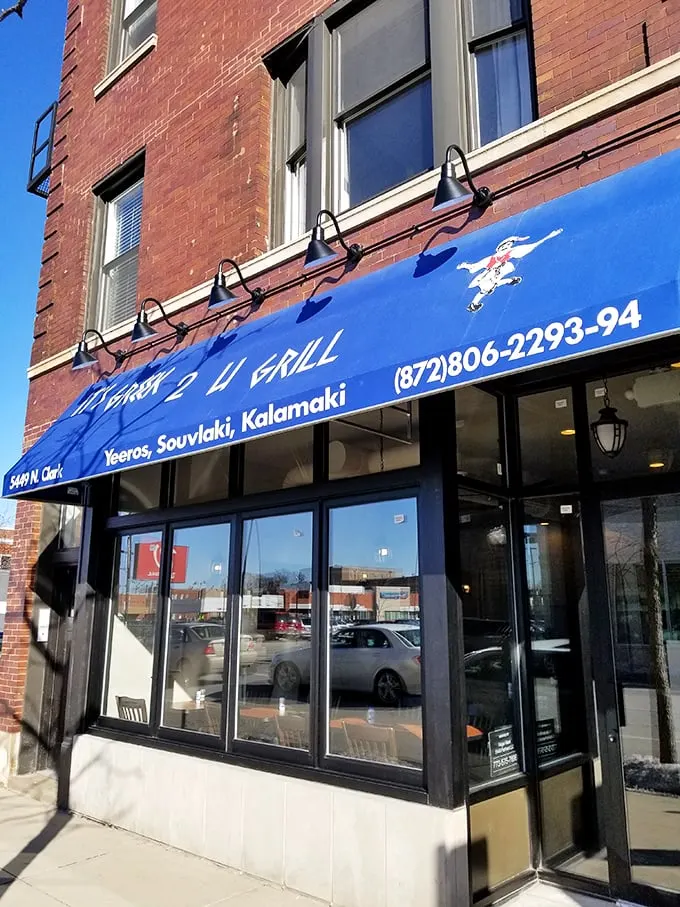 That blue awning on Clark Street isn't just a sign—it's a portal to the Mediterranean hiding in plain sight in Andersonville.