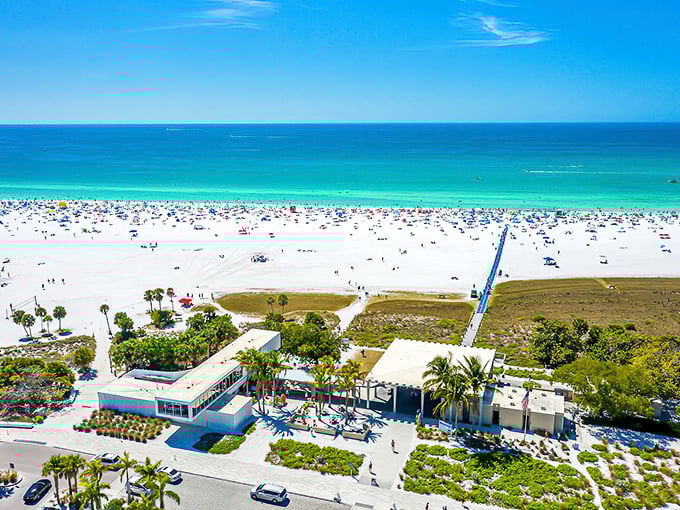 Paradise isn't just a concept—it's a real place with sugar-white sand and water in fifty shades of blue. Siesta Beach stretches wide enough for everyone to claim their slice of heaven.