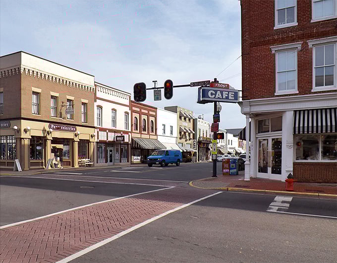 Davis Street welcomes you with its brick-paved crosswalks and historic storefronts – like Main Street USA got a PhD in charm and decided to show off.