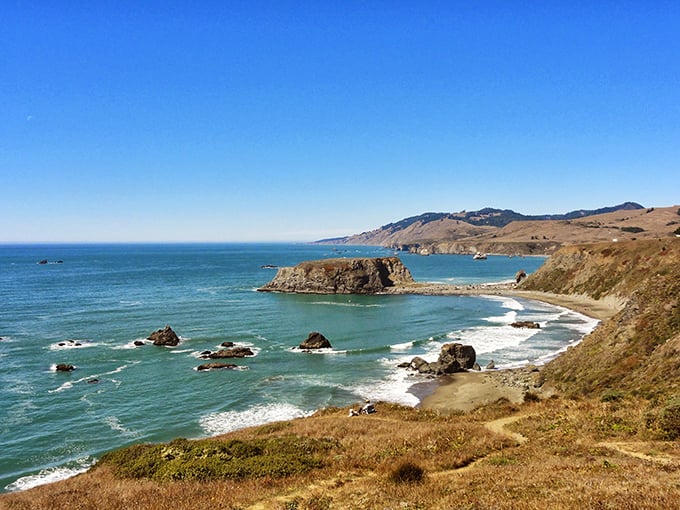 Nature's perfect canvas unfolds at Sonoma Coast State Park, where emerald hills meet sapphire waters in a display that puts screensavers to shame.